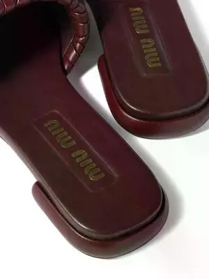 Miu Miu Matelassé Leather Slides