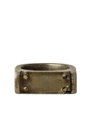 PARTS OF FOUR Plate Single Sterling Ring - Silver