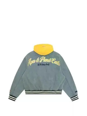 AAPE BY *A BATHING APE Hooded Embroidered Jacket - Blue