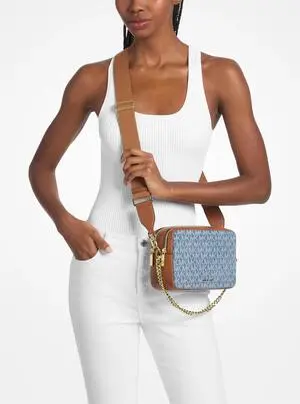 Michael Kors Bryant Medium Logo Jacquard Camera Bag
