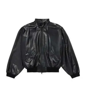 Balenciaga Leather Harrington Jacket - Black