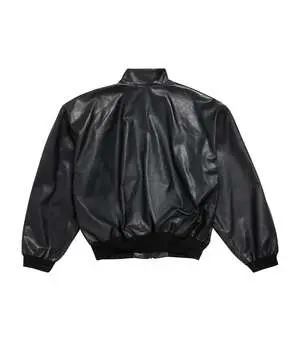 Balenciaga Leather Harrington Jacket - Black