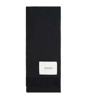 JOSEPH Wool Flora Waffle Scarf - Black