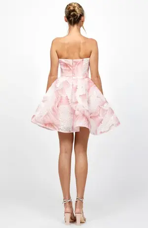BARIANO Strapless A-line Mini Dress - Blush