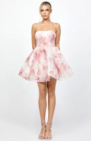 BARIANO Beya Strapless A Line Mini - Blush