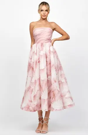 BARIANO Briee Strapless Midi Dress