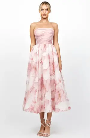 BARIANO Briee Strapless Midi Dress