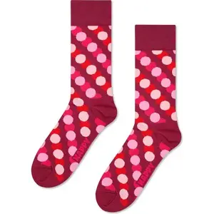 Happy Socks Big Dot Shade Crew Socks - Dark Red