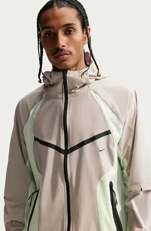 Nike Tech Dri-fit Oversized Woven Nylon Hooded Windrunner Jacket