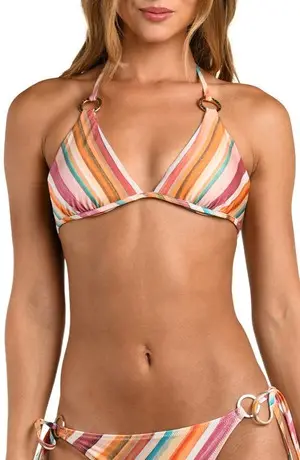 L'Agence Annabelle Triangle Bikini Top - Pink Multi