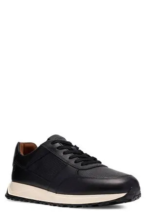 Clarks Radwell Leather Lace-up Sneakers - Black Leather