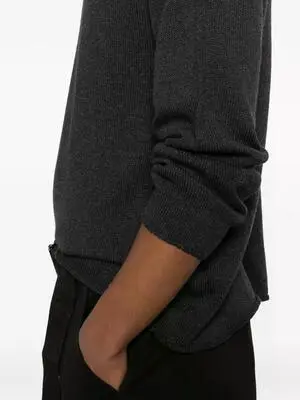 LANEUS Crew-neck Long-sleeve Sweater