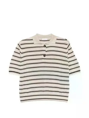 Brunello Cucinelli Striped Polo Top
