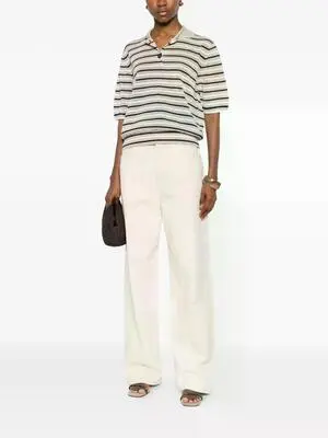 Brunello Cucinelli Striped Polo Top