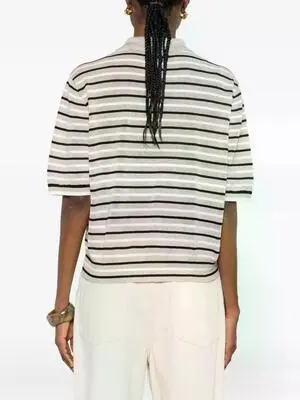 Brunello Cucinelli Striped Polo Top