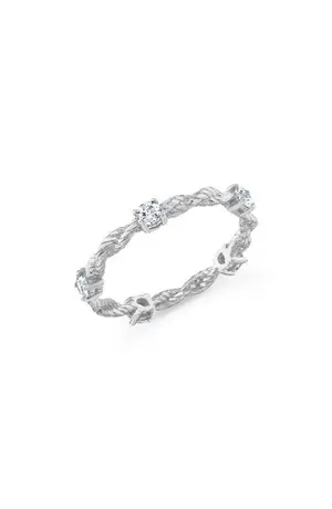 CRISLU Cubic Zirconia Twisted Band Ring - Pure Platinum/clear Stone