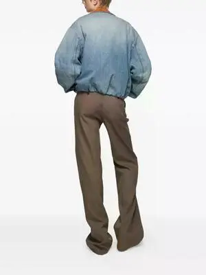 Acne Studios Denim Bomber Jacket With Suede Collar - Blue