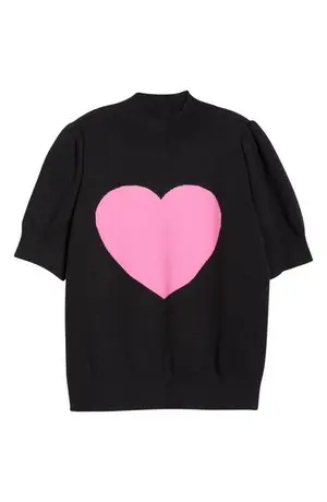 SUGARLIPS Heart Puff Sleeve Sweater