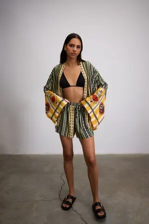 JE TE VEUX Sun Printed Desert Echo Kimono