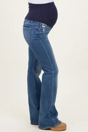 PINKBLUSH Maternity Flare Jeans - Blue