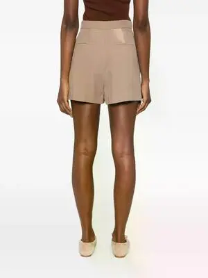 Elisabetta Franchi Pleated Shorts With Chain Detail - Neutrals