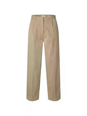 SELECTED Pleated Tailored Trousers - Neutrals