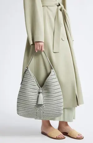 ANYA HINDMARCH Neeson Tassel Leather Hobo Bag - Iceberg