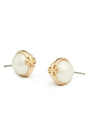 Tory Burch Moondance Faux Pearl Stud Earrings