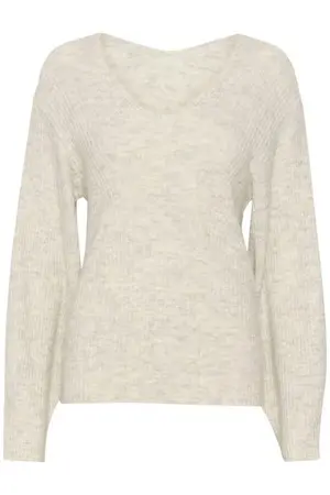 SOAKED IN LUXURY Slrakel V-neck Rib Knit Pullover