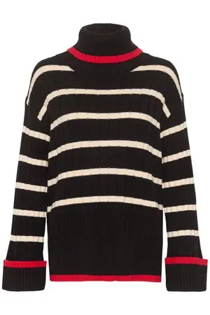 SOAKED IN LUXURY Slmusling Rollneck Rib Knit Pullover