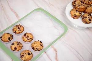 HENNING LEE Look And Cook Clear Silicone 12-cup Muffin Pan