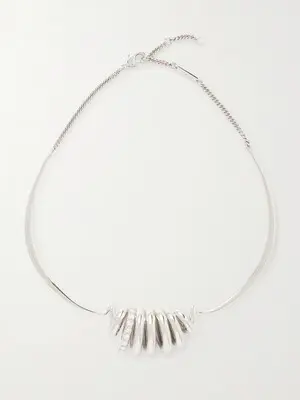 Rabanne Tone And Crystal Choker - Silver