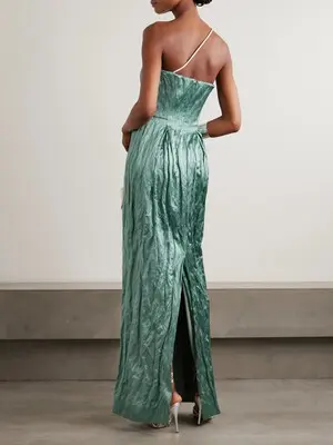 Erdem One-shoulder Bead-embellished Gown - Blue