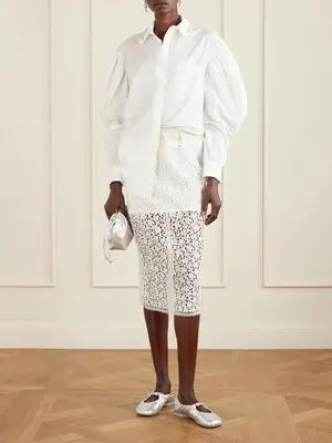 Simone Rocha Embellished Cotton-poplin Shirt