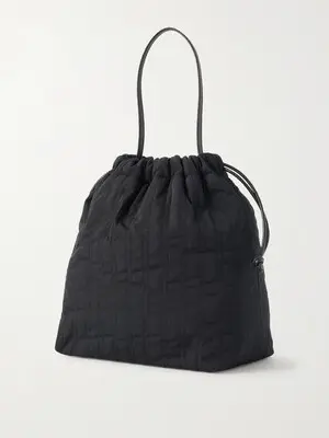 VALESQUE Leather-trimmed Quilted Nylon Bonnet Shoulder Bag