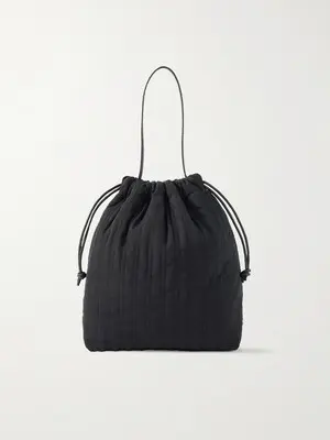 VALESQUE Leather-trimmed Quilted Nylon Bonnet Shoulder Bag