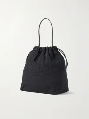 VALESQUE Leather-trimmed Quilted Nylon Bonnet Shoulder Bag