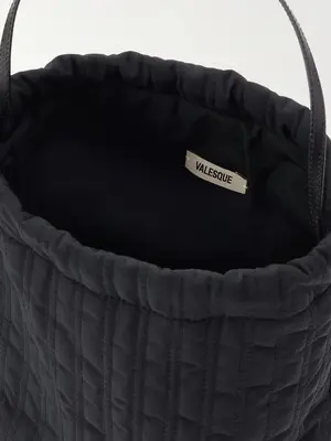 VALESQUE Leather-trimmed Quilted Nylon Bonnet Shoulder Bag