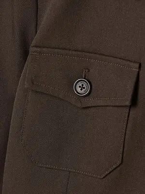 NILI LOTAN Jamison Wool-twill Jacket - Brown