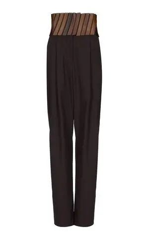 Alaïa Belted Wool Straight-leg Trousers
