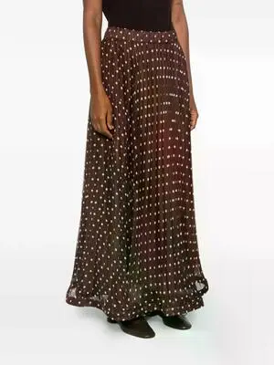 P.a.r.o.s.h Polka-dot Pleated Maxi Skirt