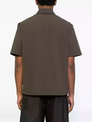 Moncler Half-zip Short-sleeve Polo Shirt - Brown