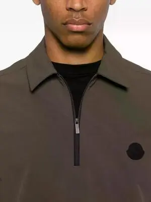 Moncler Half-zip Short-sleeve Polo Shirt - Brown