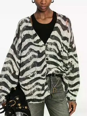 R13 Zebra-printed Oversized Cardigan