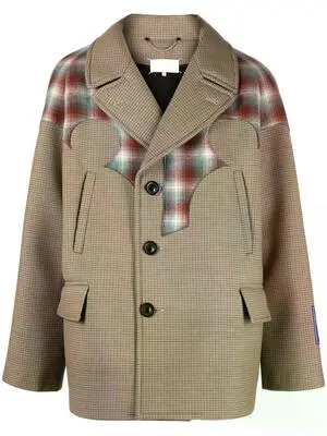 MAISON MARGIELA X Pendleton Décortiqué Plaid-check Oversize Peacoat - Neutrals
