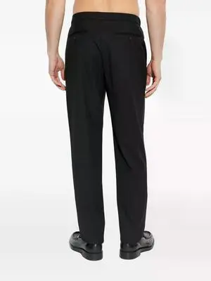 Emporio Armani Tapered Pleated Trousers - Black