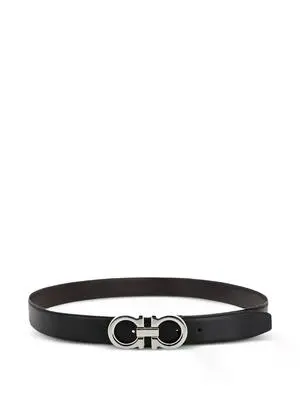 FERRAGAMO Double Gancini Reversible Buckle Belt - Black