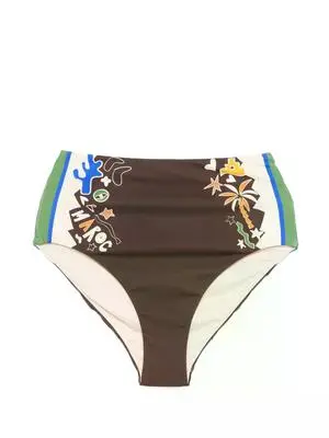 ALEMAIS Printed Bikini Bottom - Brown