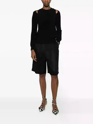 Elisabetta Franchi Knit Sweatshirt With Cut-outs And Logo Detail