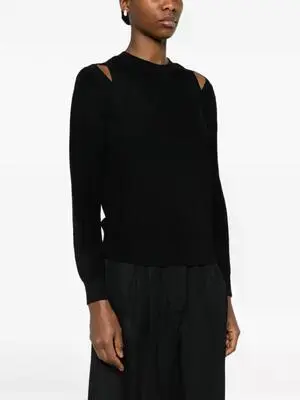Elisabetta Franchi Knit Sweatshirt With Cut-outs And Logo Detail
